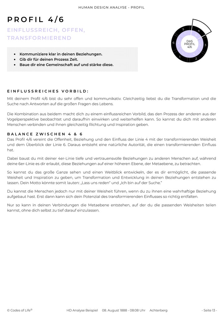 Codes of Life® - Human Design & Astrologie Tool