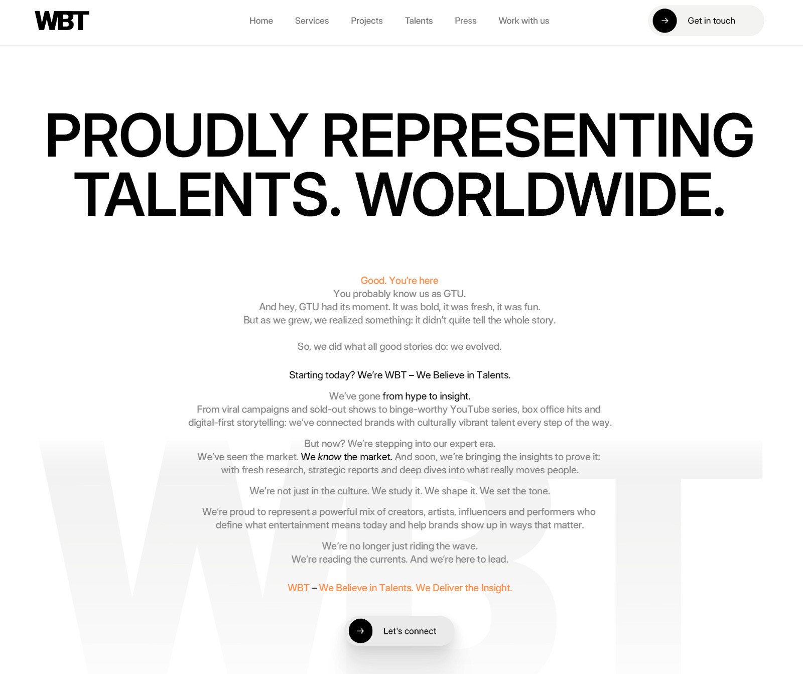 We Believe In Talents | WBT