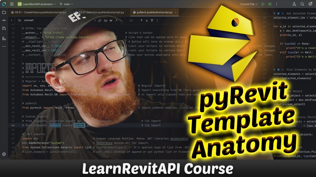 📄 My pyRevit Script Template + Anatomy - Learn Revit API - Course