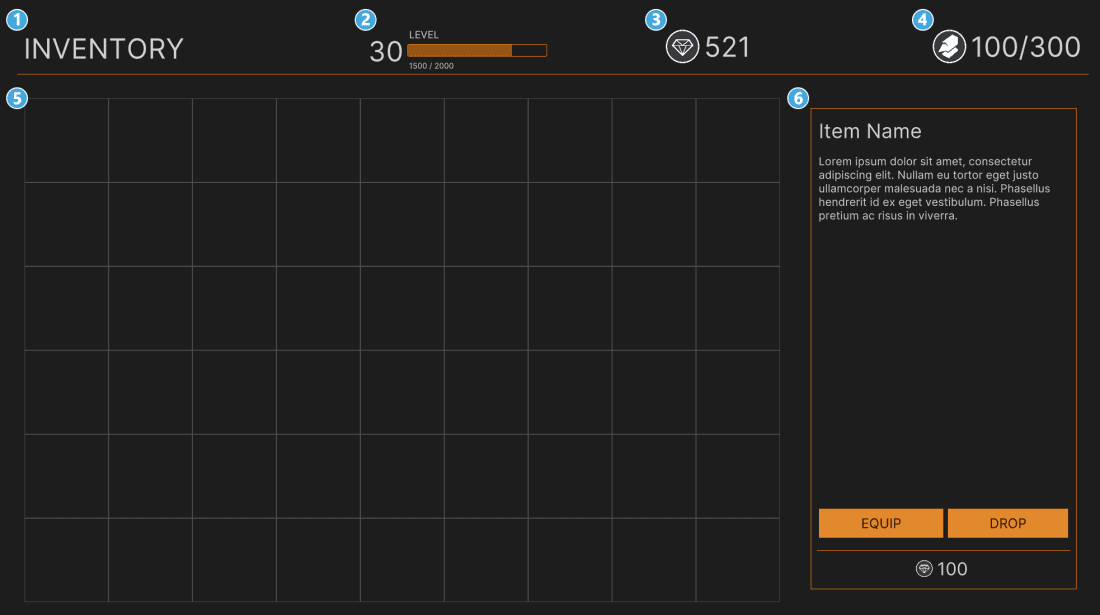 Design a grid style inventory window with UI Toolkit - What Up Games