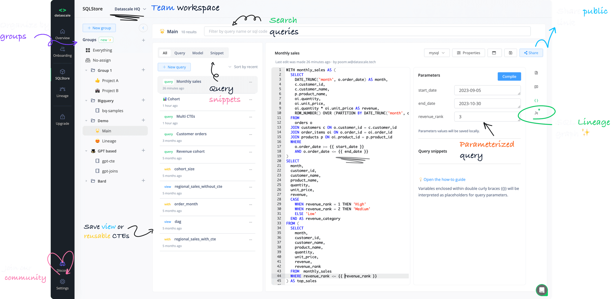 Datascale: Cloud SQL Knowledge Base