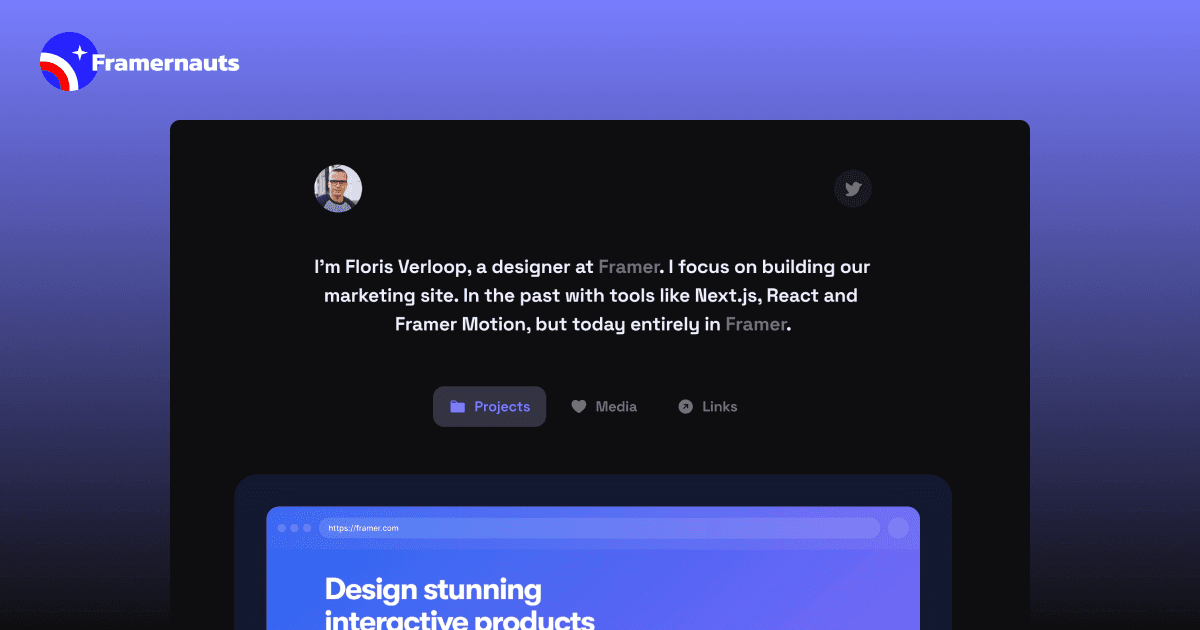 Framernauts - Portfolio Template - Best Framer Portfolio Template