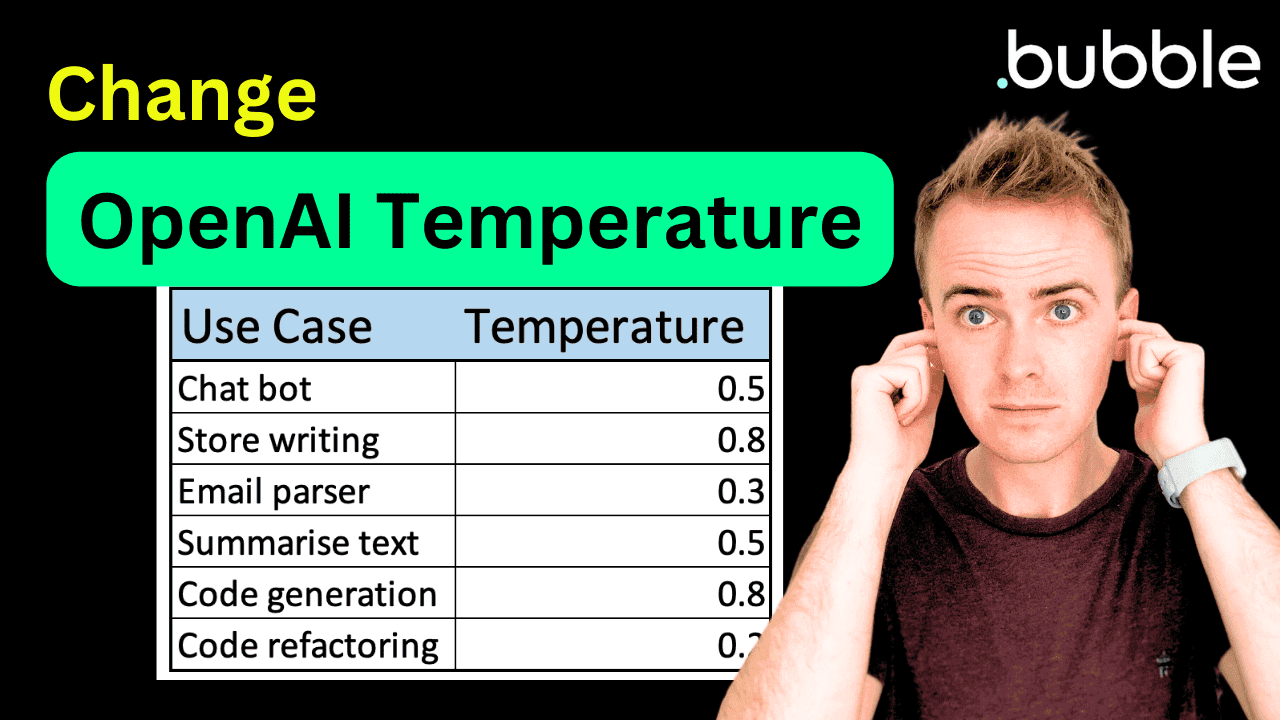 How to change OpenAI temperature with Bubble API Connector | Bubble Tutorial