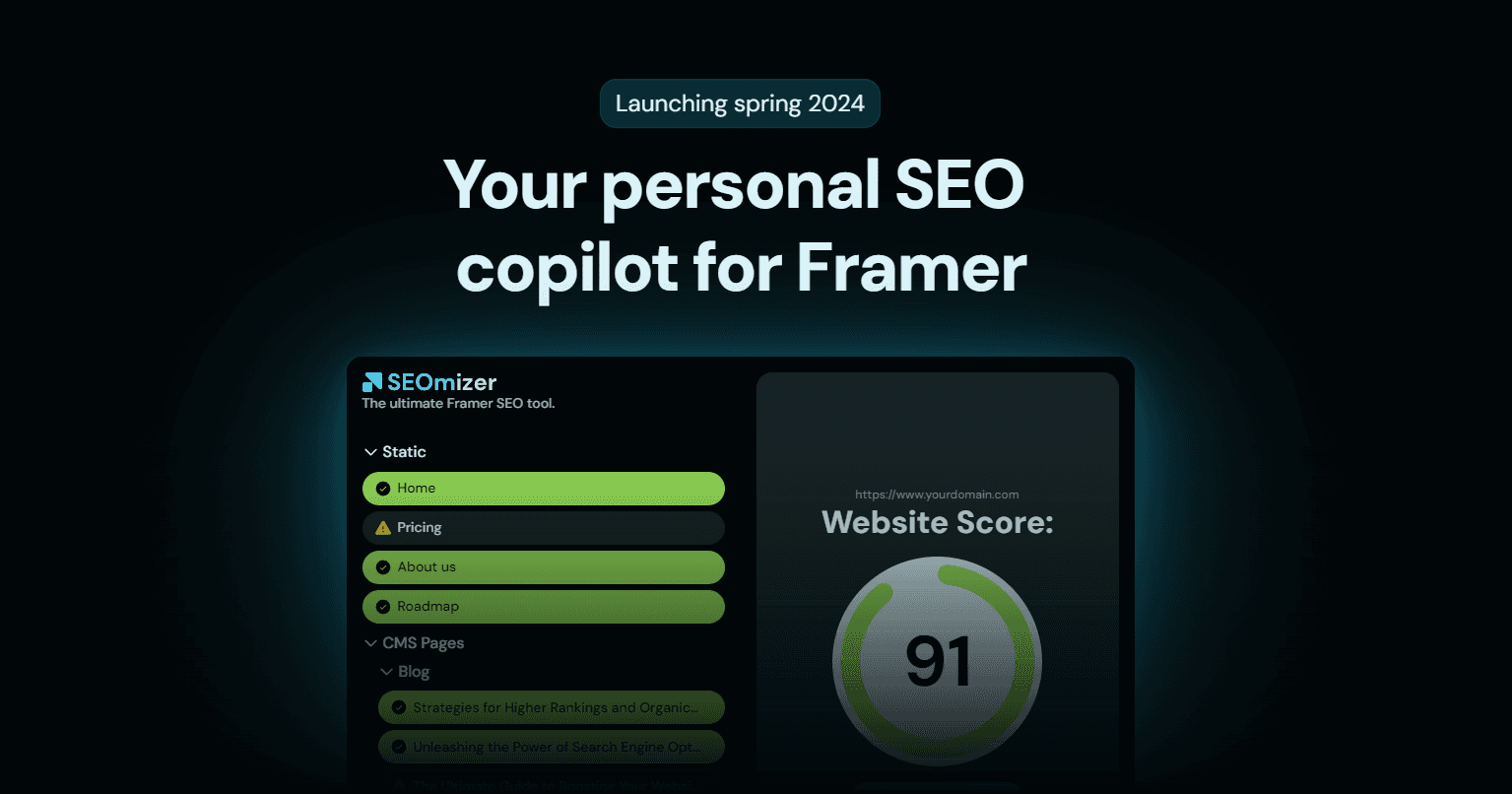 Your personal SEO copilot for Framer