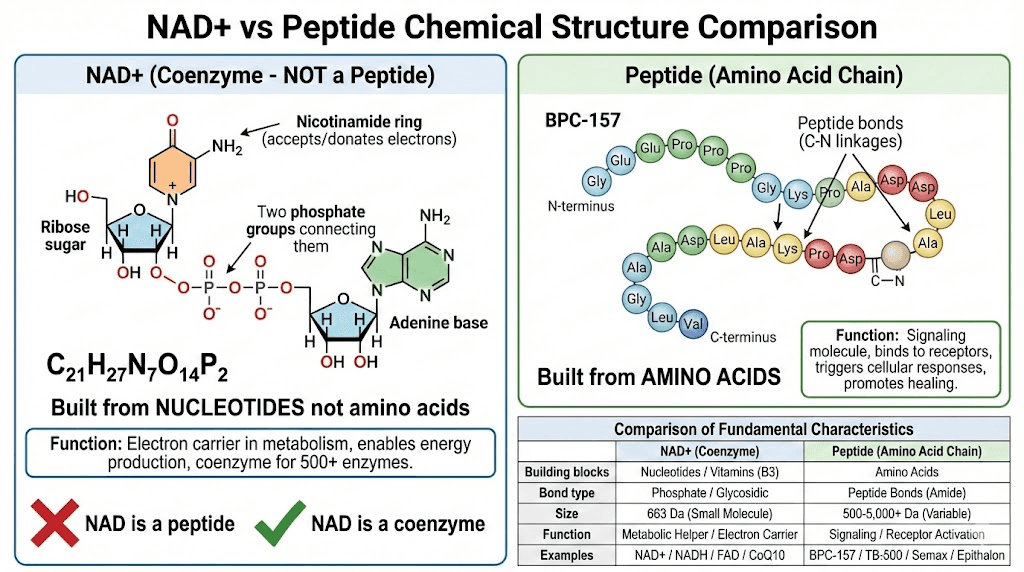 Is NAD a Peptide? NAD+ Structure & Peptide Confusion Explained ...