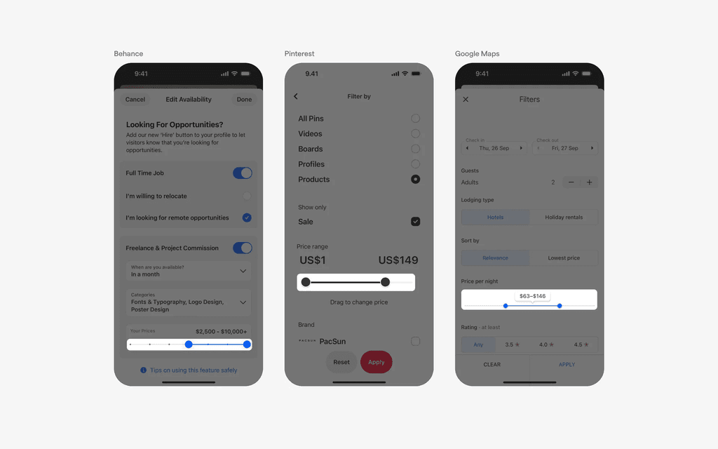 Slider UI Design: Best practices, Design variants & Examples | Mobbin ...