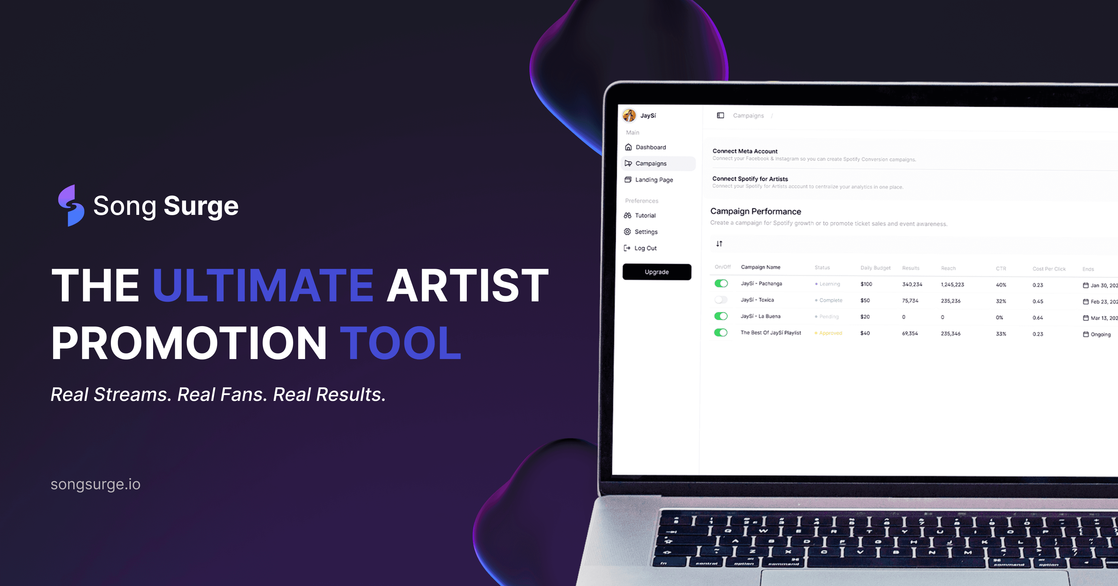 Song Surge | Smart Link Landing Pages & Automated Music Marketing