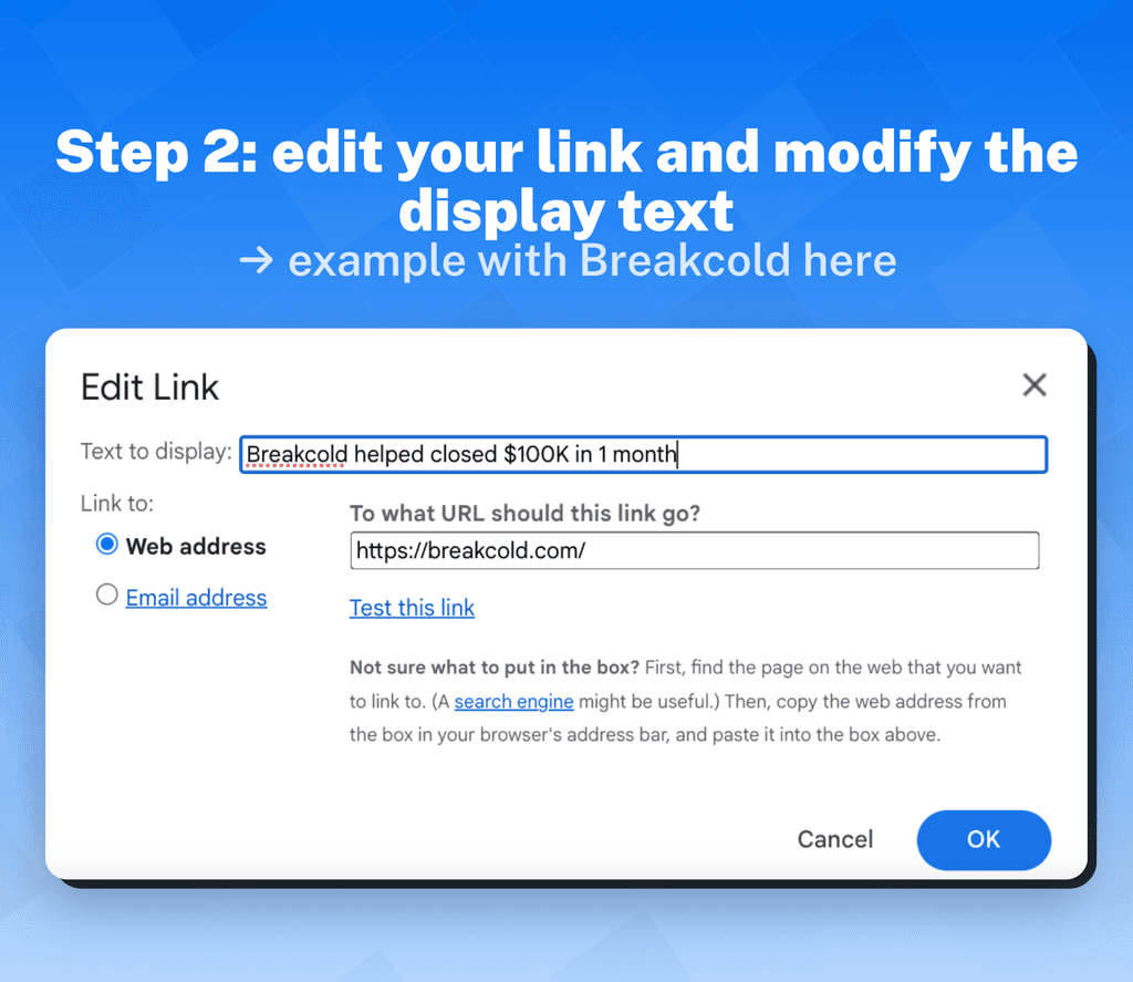 How to Rename a Link in Gmail?