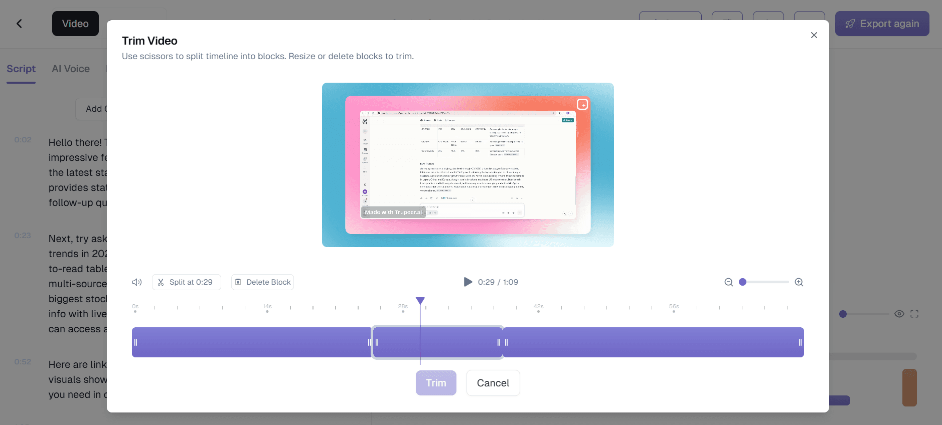Free Video Trimmer - Trupeer AI