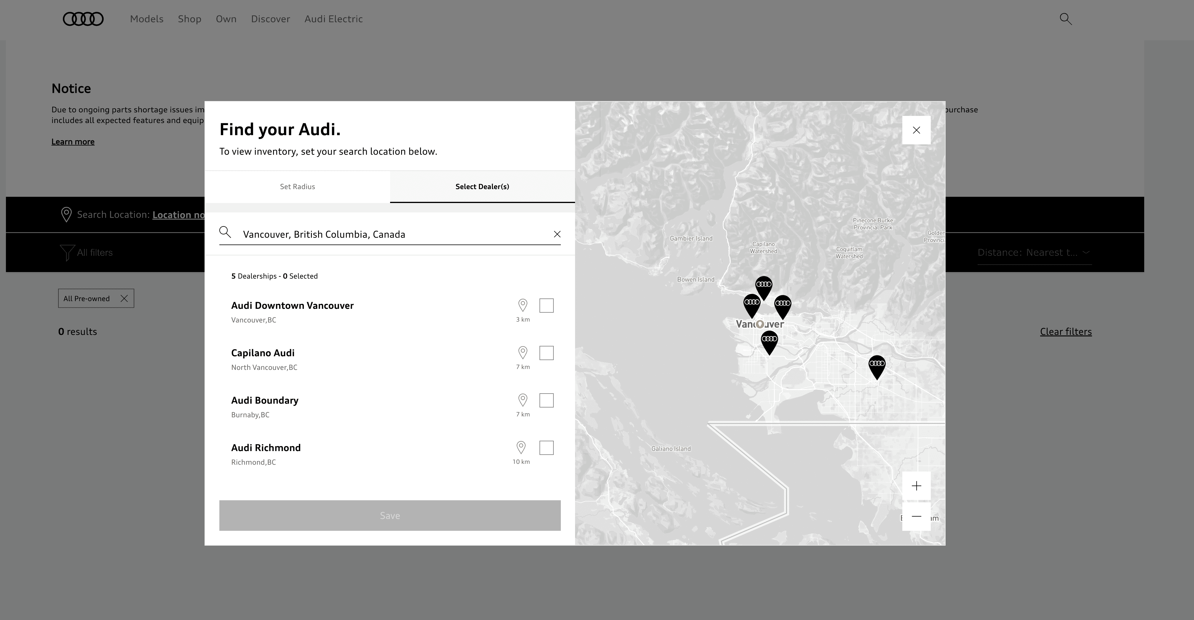 PROJECTS | AUDI MAP SEARCH