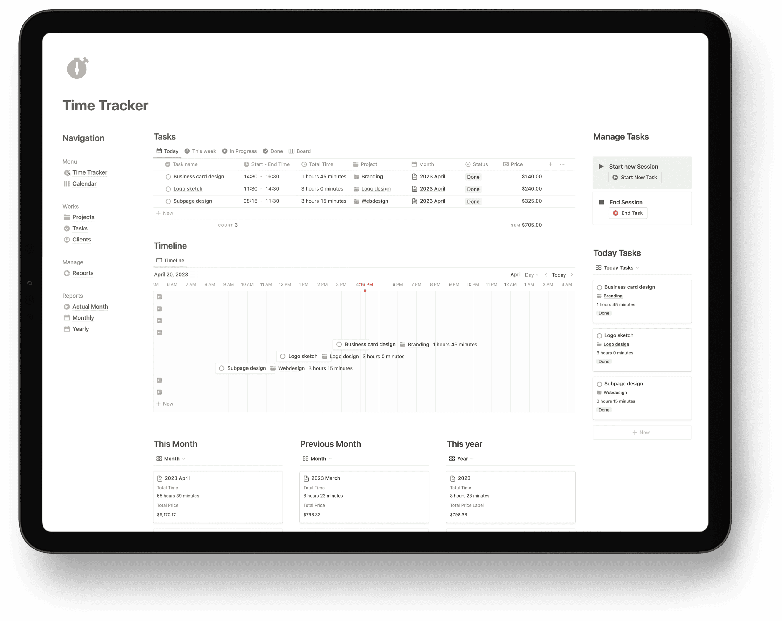 Ultimate Notion Time Tracker Template @ Solt Wagner