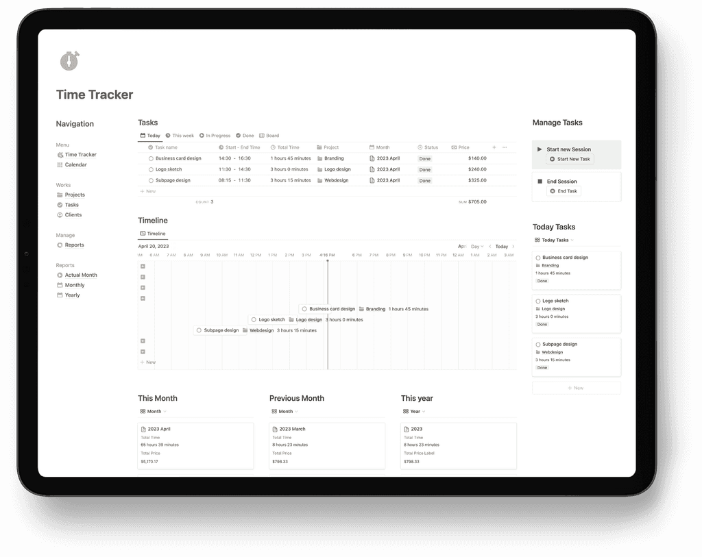 Ultimate Notion Time Tracker Template @ Solt Wagner