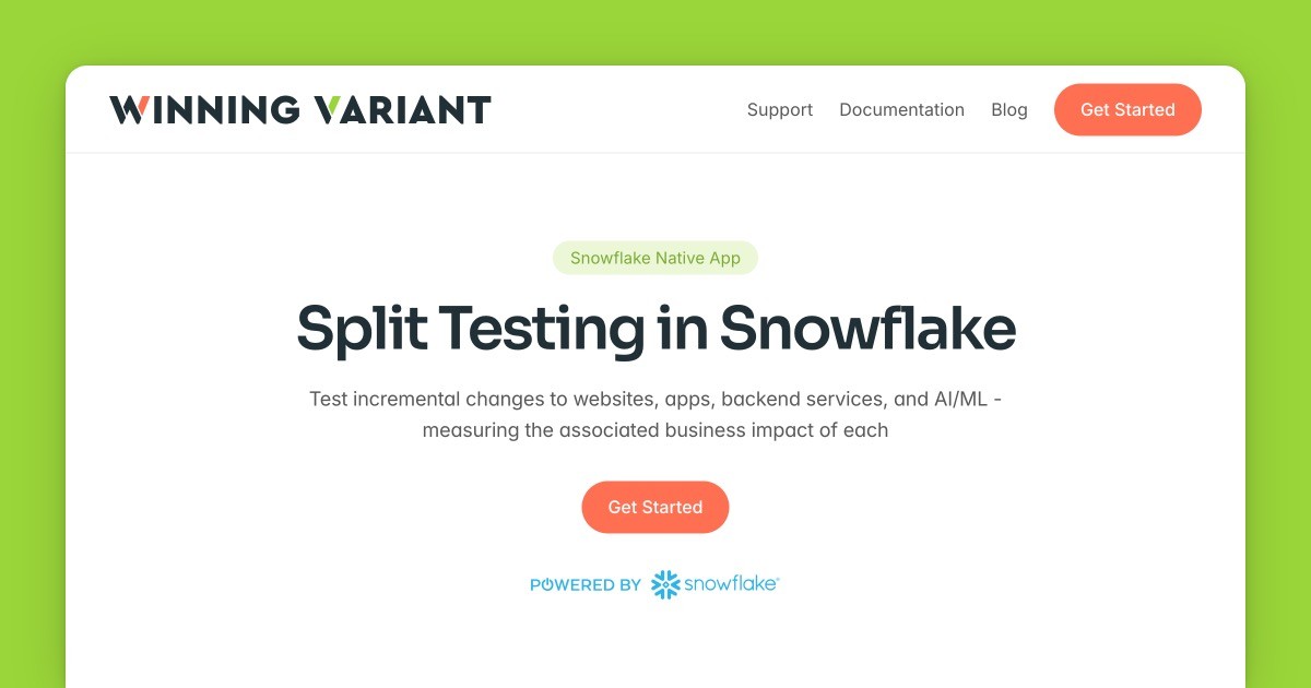 Winning Variant • AI Impact Visibility in Snowflake