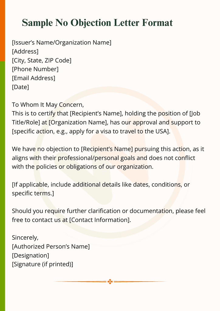 Understanding No Objection Letters: Purpose and Format Explained - WorkOnward - A Map Based ...