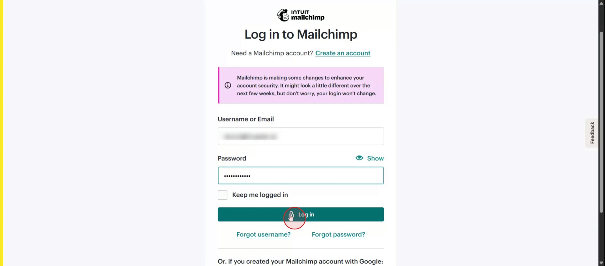 How to login to Mailchimp - 1 minute video guide