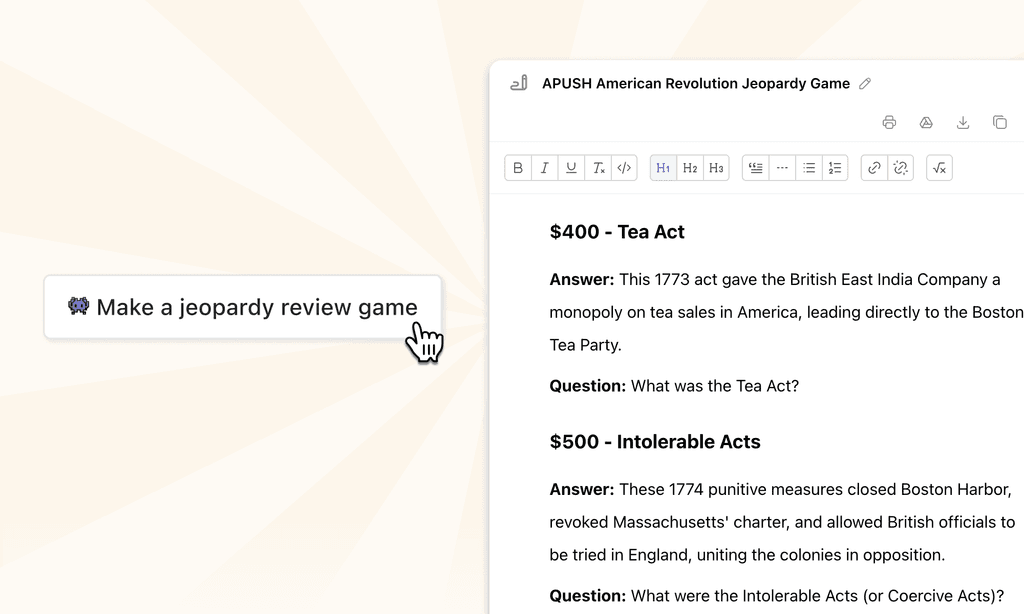 Jeopardy review game creator