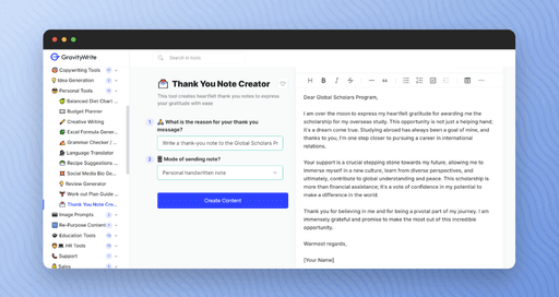 AI Thank You Note Generator: Craft Heartfelt Notes