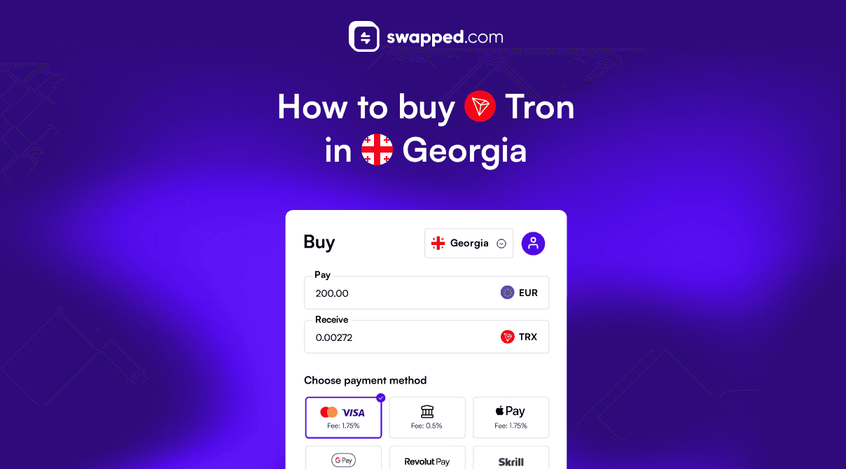 How to buy Tron (TRX) in Georgia with EUR