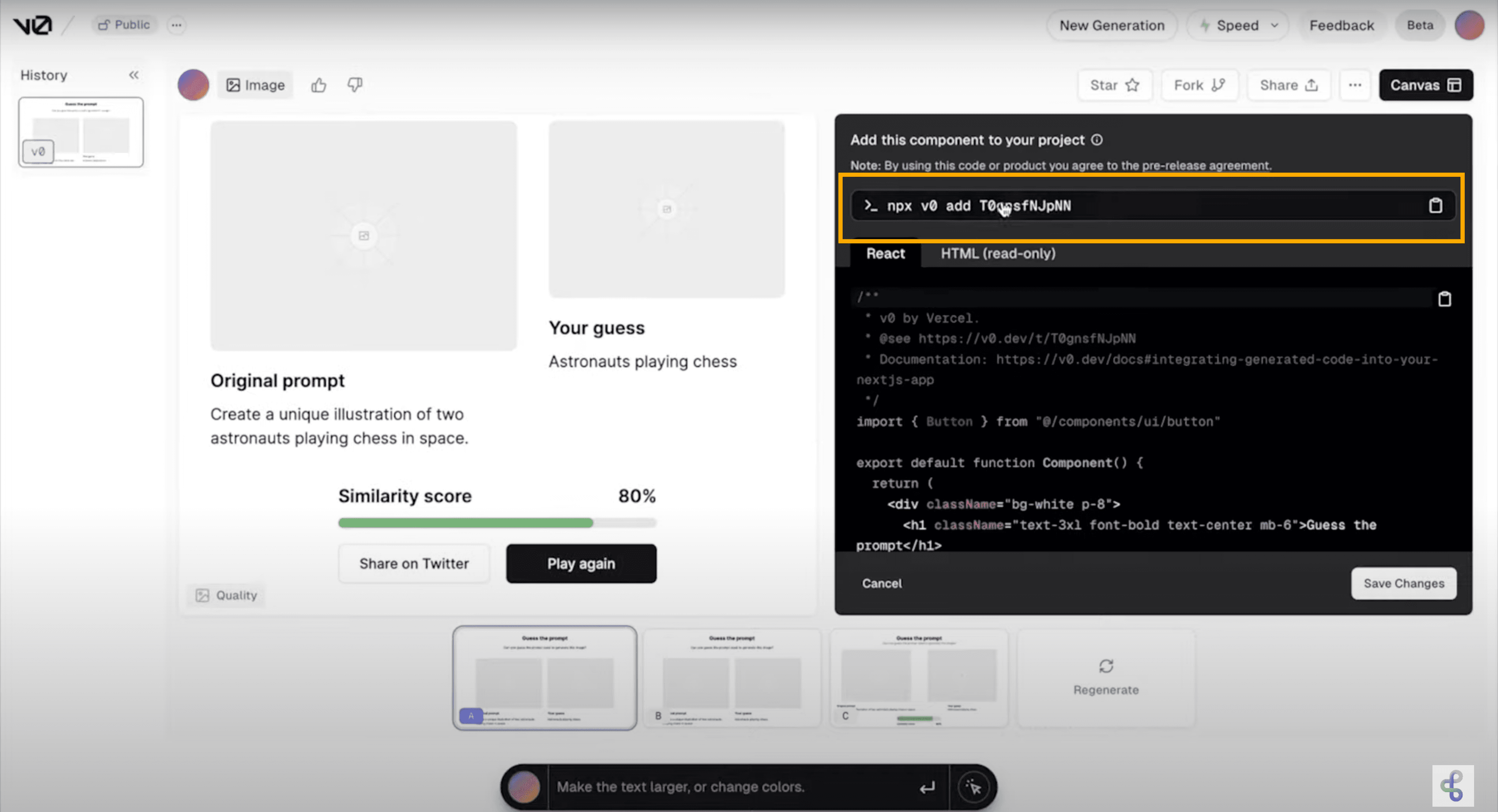 Generative Fullstack: Frontend UI with Vercel v0 and Backend with BuildShip