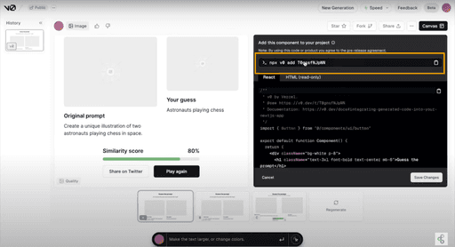 Generative Fullstack: Frontend UI with Vercel v0 and Backend with BuildShip