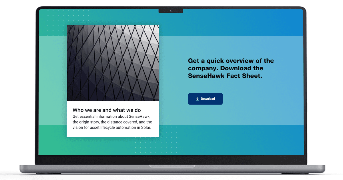 Media kit with the SenseHawk Logo and factsheet
