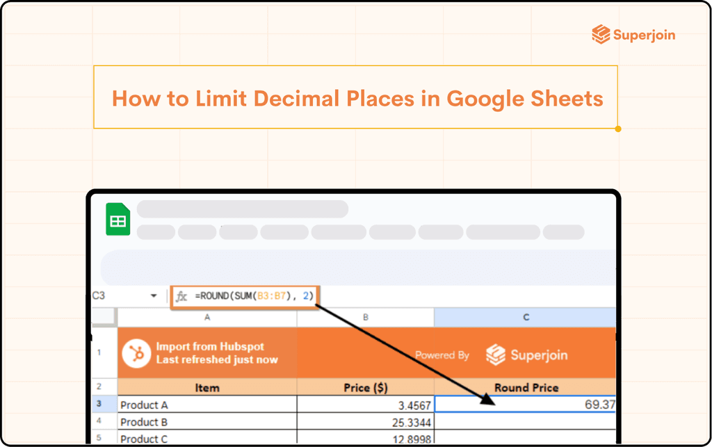 How to Limit Decimal Places in Google Sheets | Superjoin