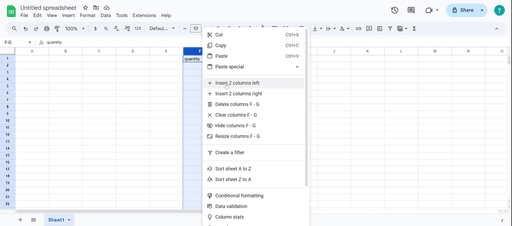 How to Add Columns in Google Sheets – Simple Steps - 1 minute video guide