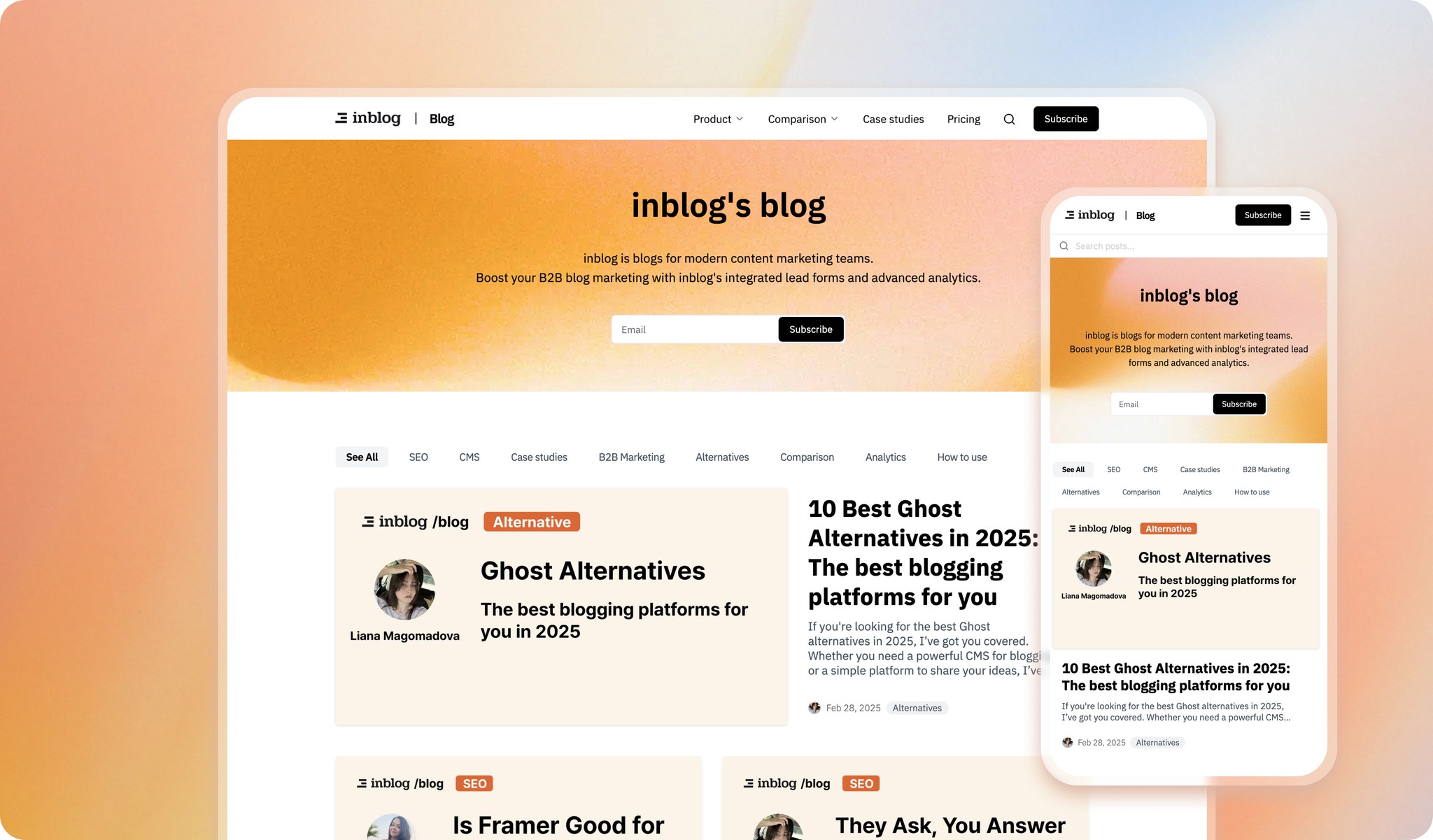 Inblog – A plug-and-play blogging platform for content marketing teams.
