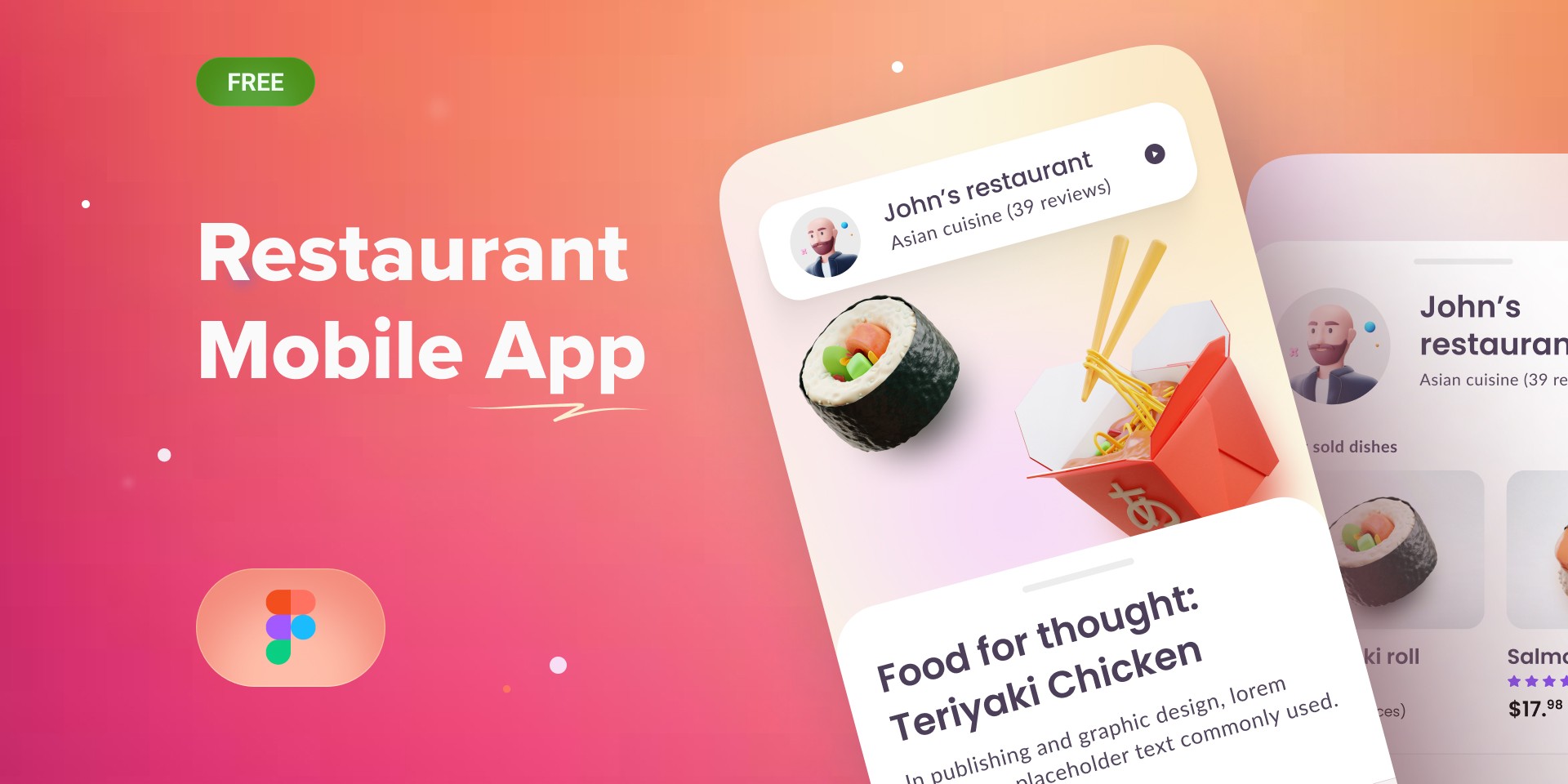 Restaurant — Mobile App UI Design by Pixco | Figma Template