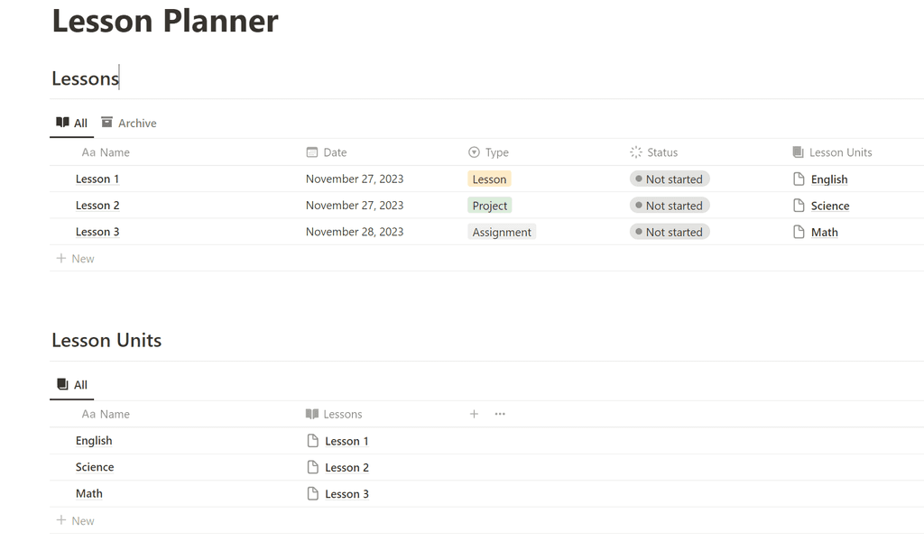 How to Create a Lesson Planner with Notion