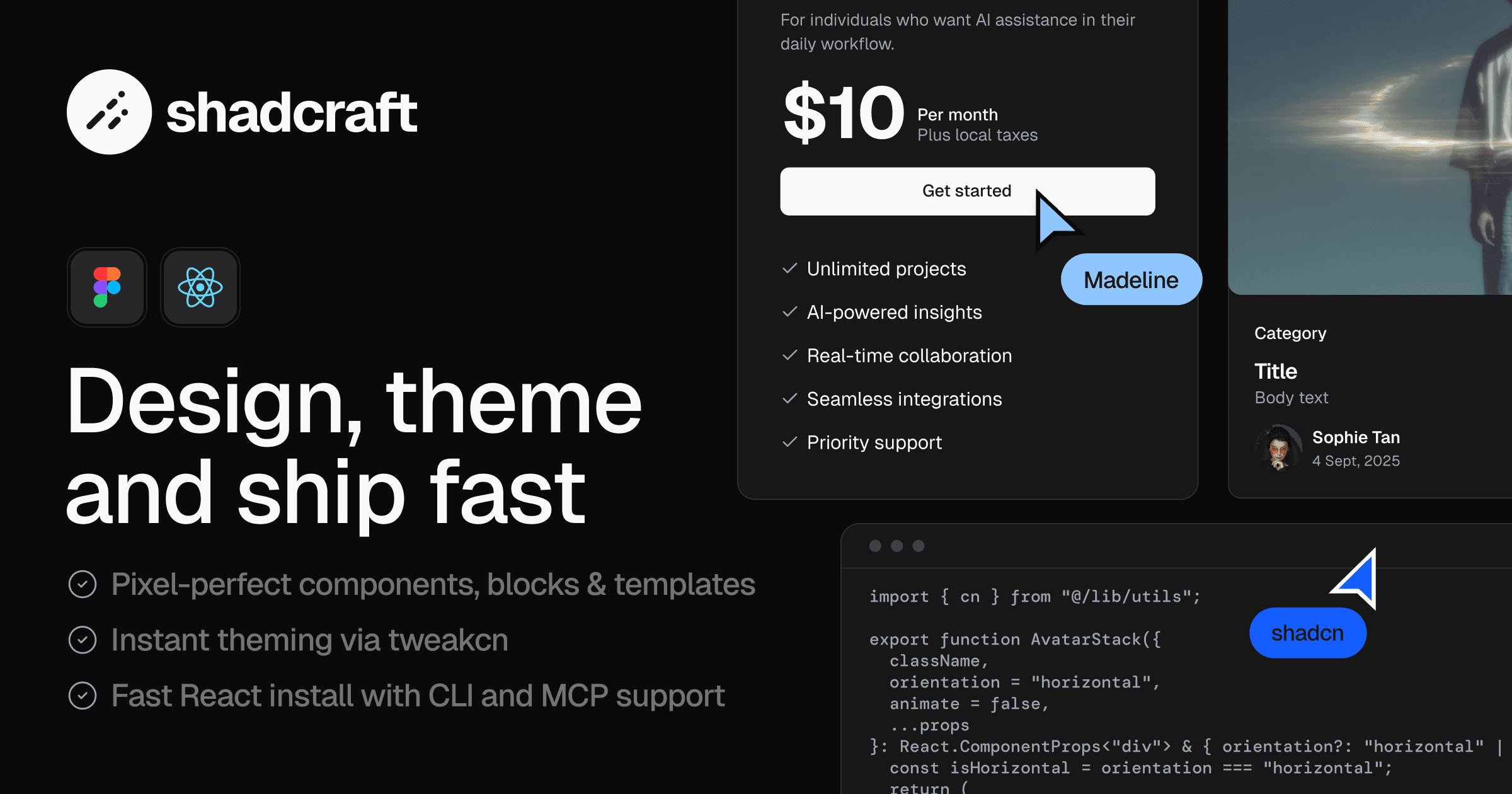 Figma Blog Paragraph component - shadcn/ui kit for Figma, styled in ...