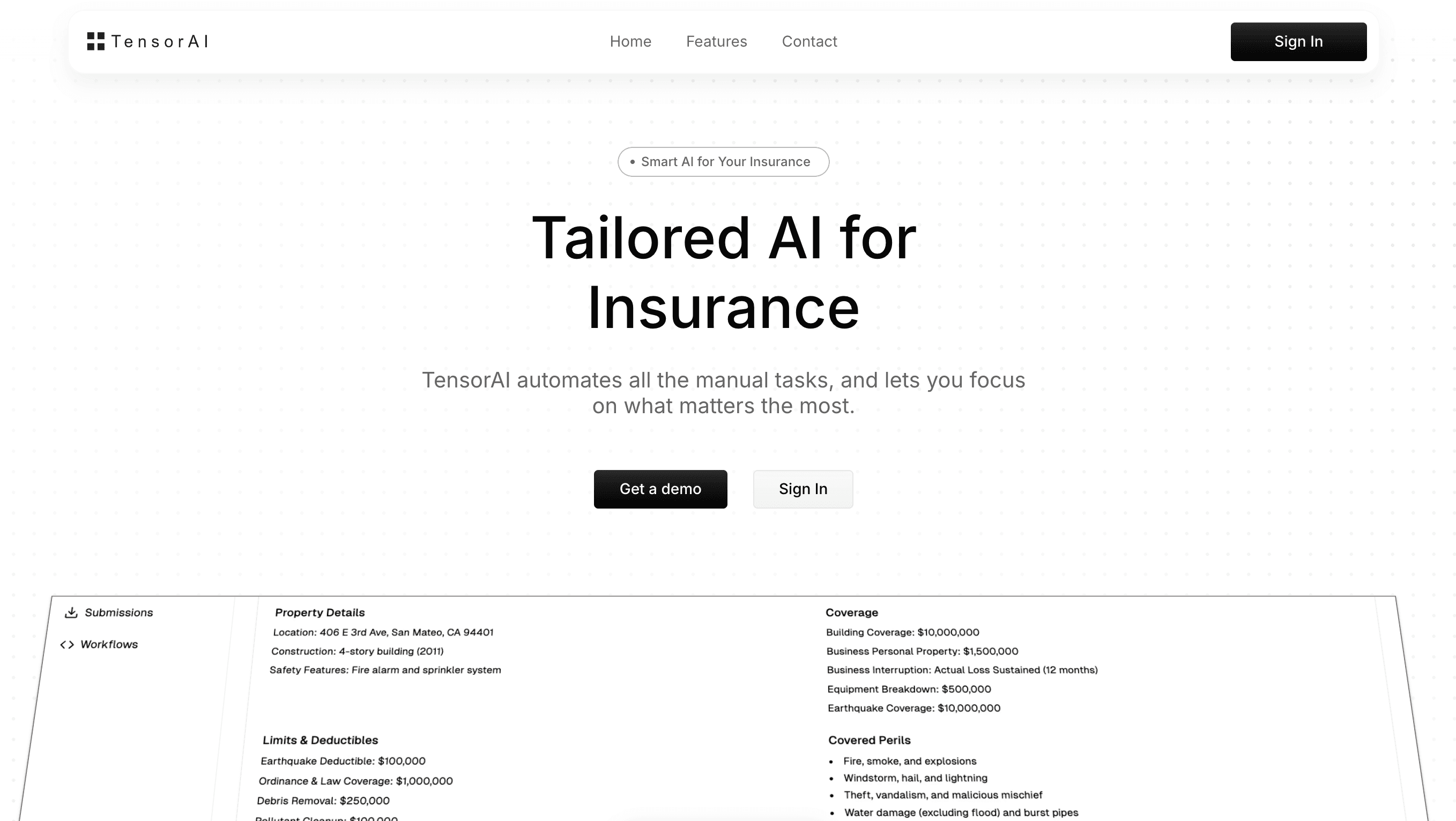 TensorAI - Tailored AI for Insurance