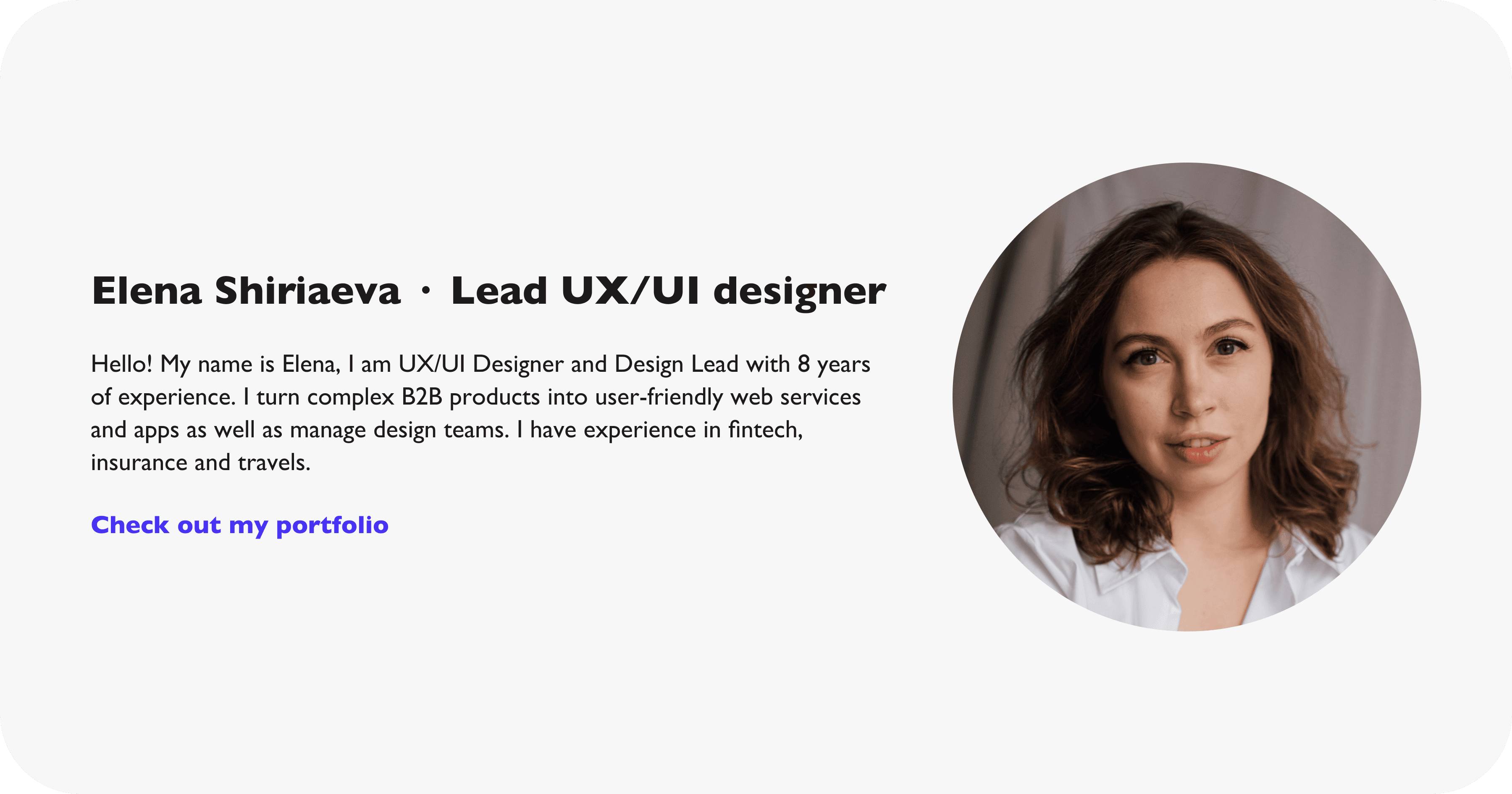 Elena Shiriaeva's UX/UI design portfolio