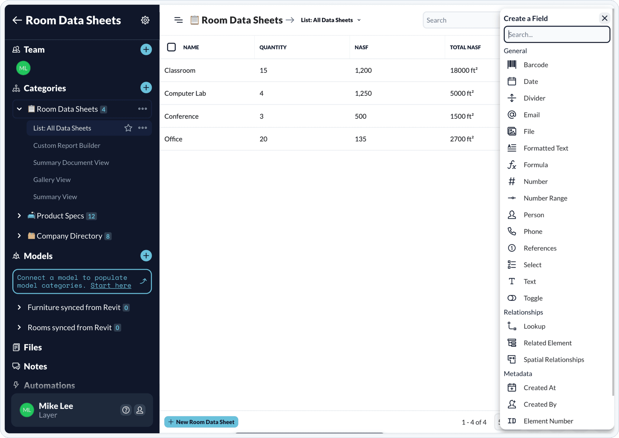 How to Create Room Data Sheets Linked to Revit