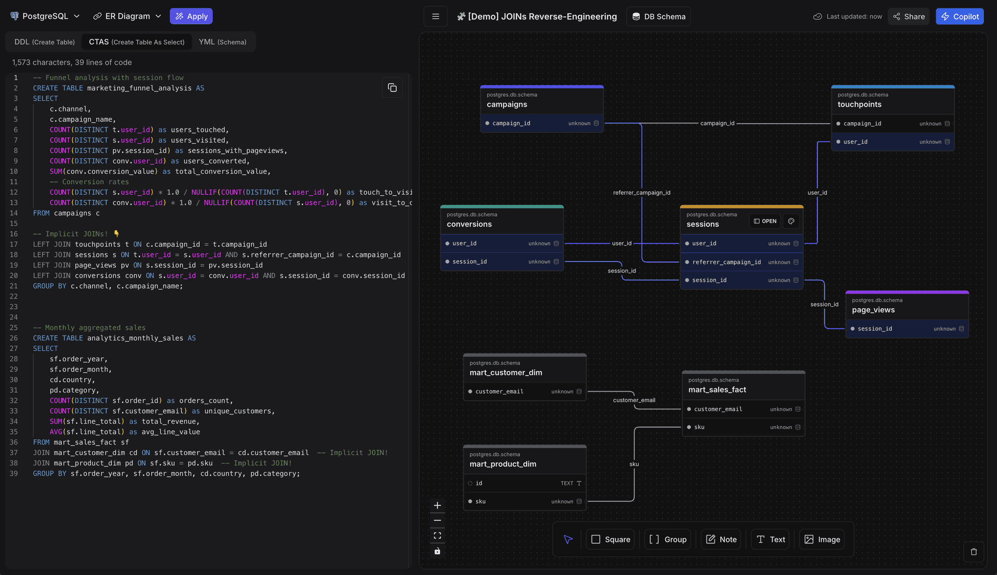 Database Diagram from SQL - Datascale