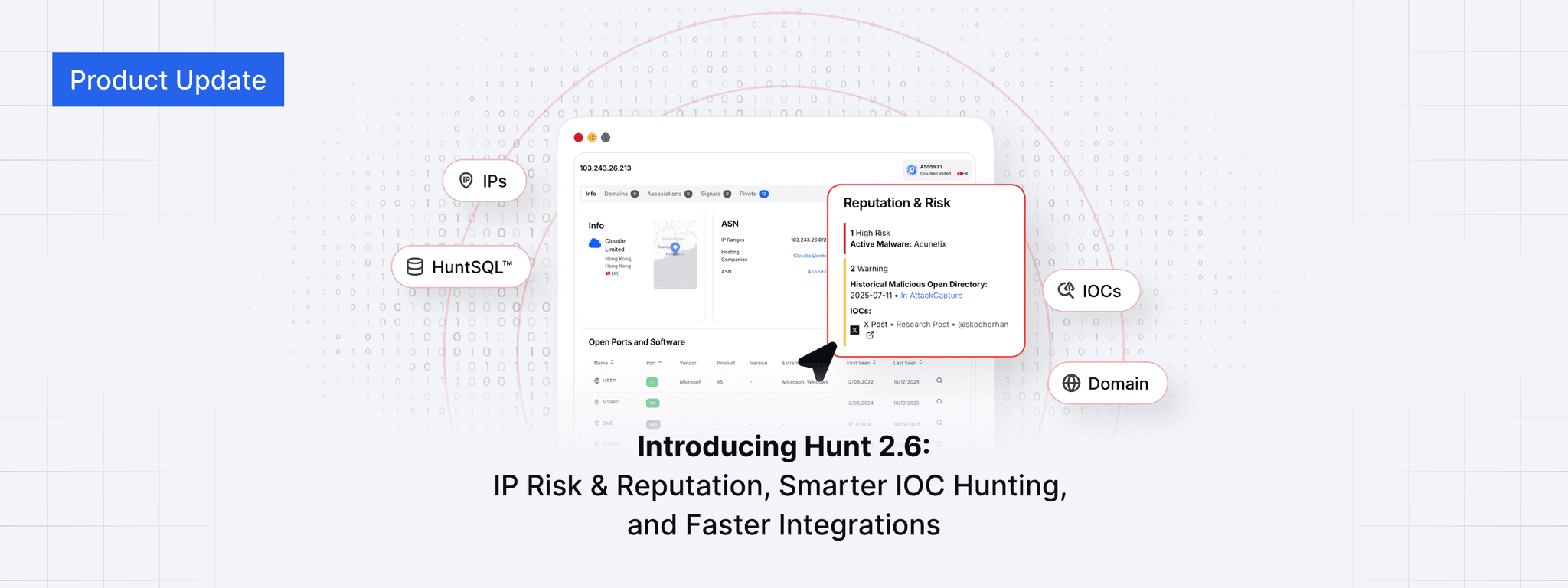 Introducing Hunt 2.6: IP Risk & Reputation, Smarter IOC Hunting, and Faster Integrations