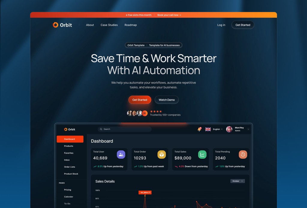 Orbit - Framer Website Template for SaaS / AI Automation - Wize Templates