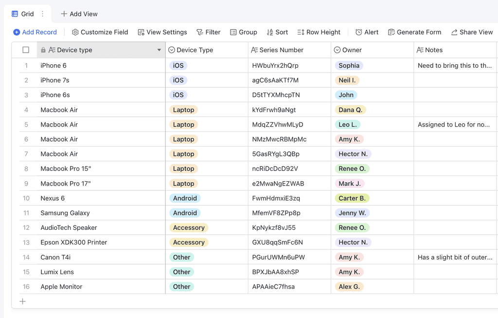 Office inventory management Template | Lark Templates