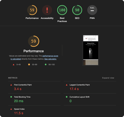 Guide to Lighthouse scores — Framer Help