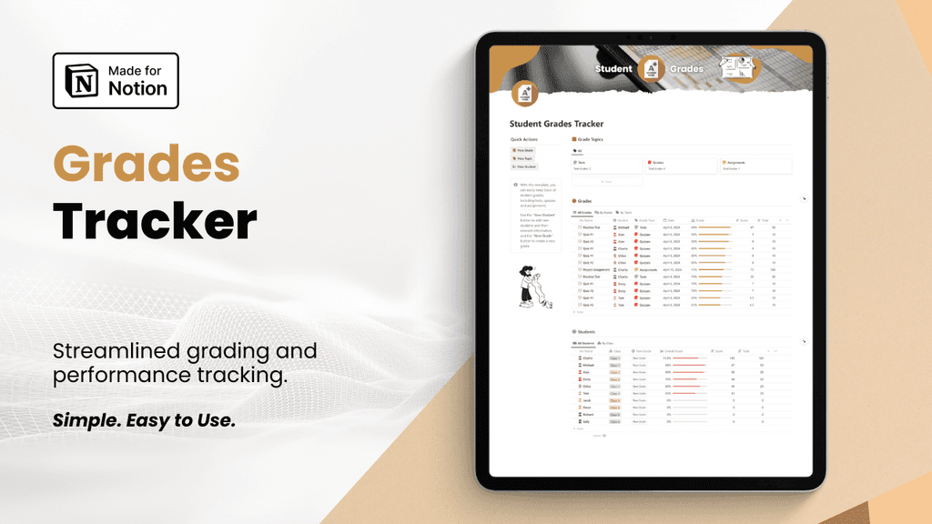 Notion For Teachers: Templates | Notion Notion Grade Tracker
