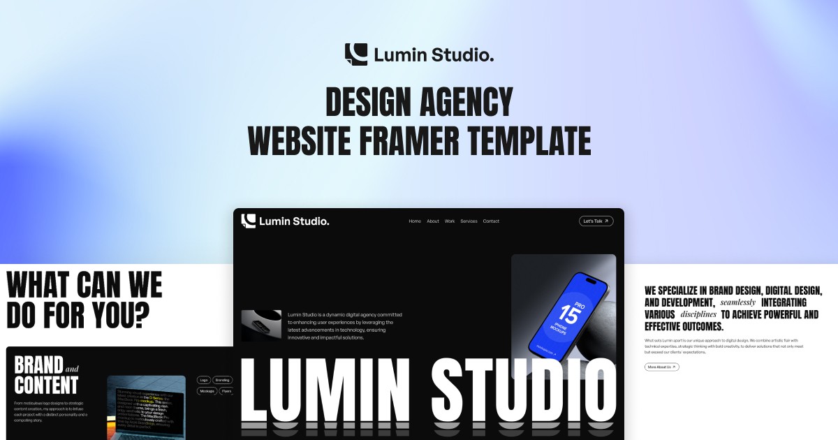 Lumin Studio Design Agency Template