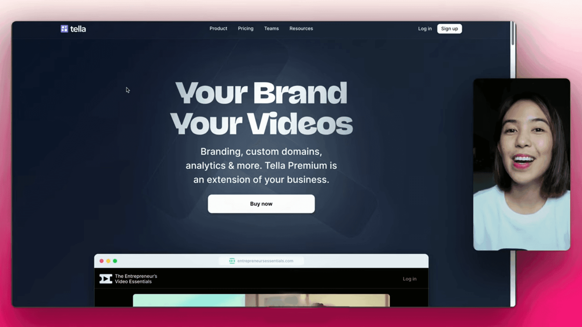 Create branded videos with Tella Premium