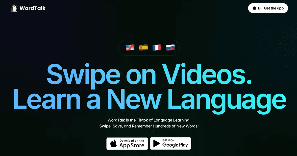WordTalk - Language Learning App - Learn Vocabulary with Video Flashcards
