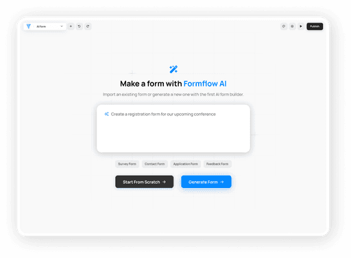 Generate Forms Instantly with our Free AI Form Builder | Formflow