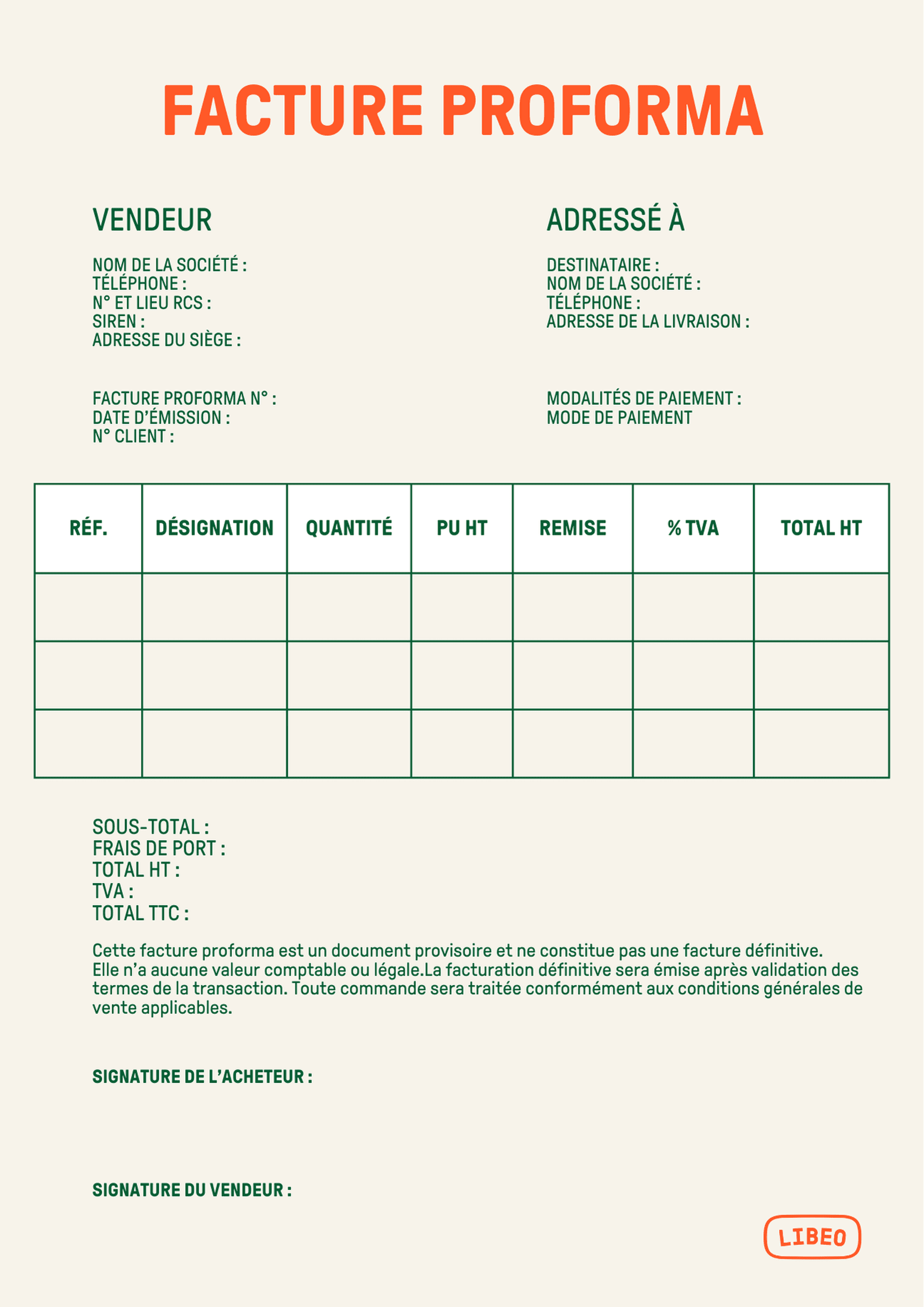 La facture proforma : c'est quoi