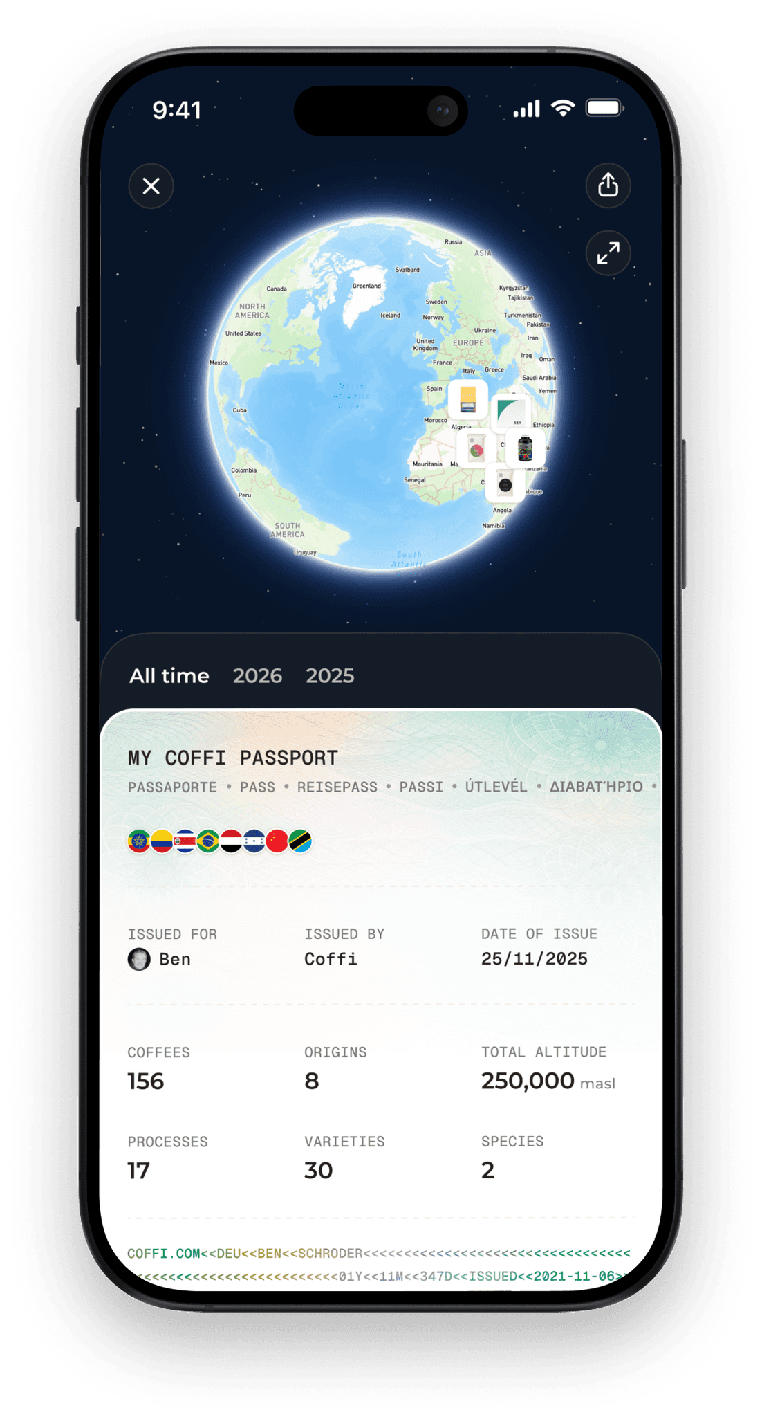 Coffi – Scan, review & track coffees