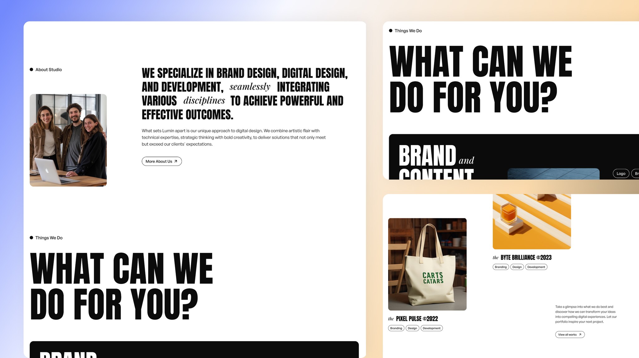 Lumin Studio Design Agency Template