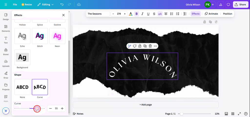How to Curve Text in Canva – Quick Step-by-Step Guide - 1 minute video ...