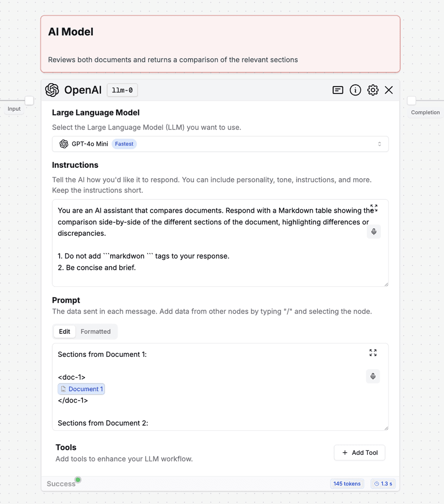 Build a Document Comparison AI Agent