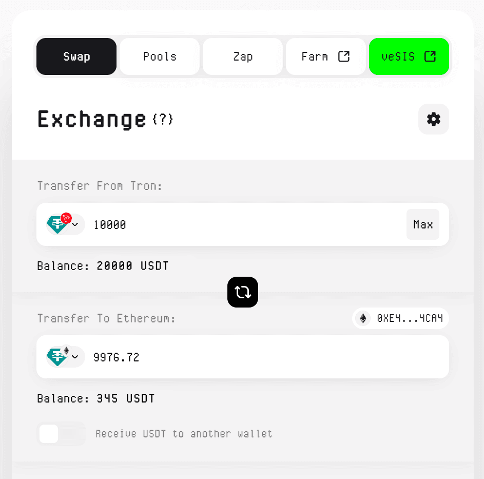 Bridge USDT TRC20 To ERC20 Bridge USDT TRC20 To ERC20